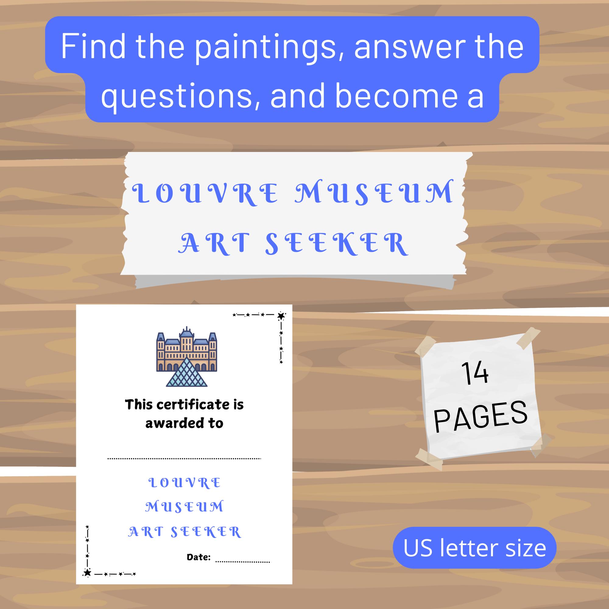 Louvre Museum Scavenger Hunt for Kids Educational Game Among Paintings ...