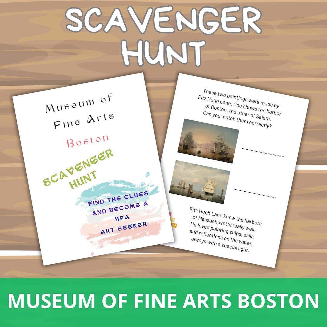 Boston Fine Arts Scavenger Hunt Printable, Digital Download Museum Game ...