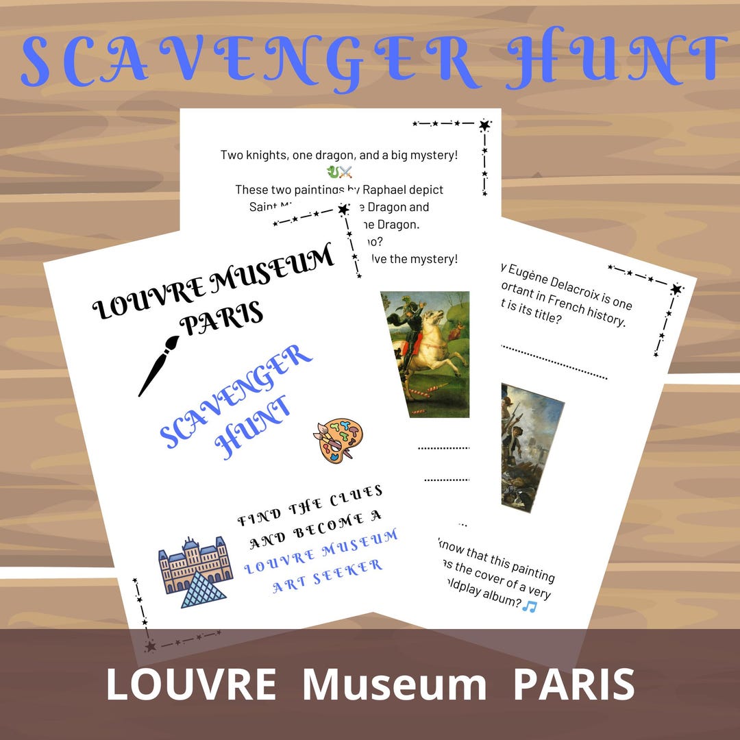 Louvre Museum Scavenger Hunt for Kids Educational Game Among Paintings ...