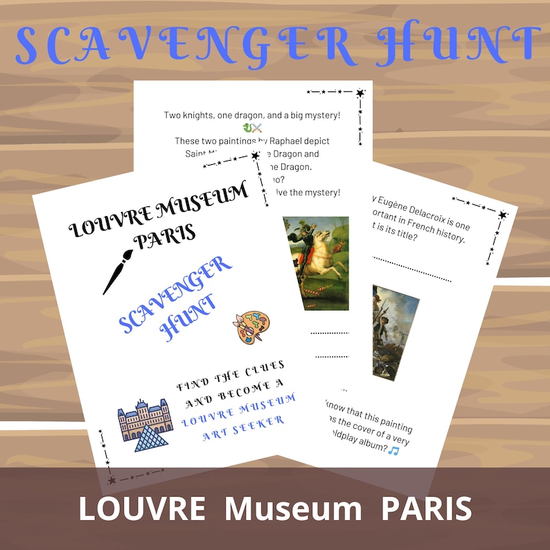 Louvre Museum Scavenger Hunt for Kids Educational Game Among Paintings ...