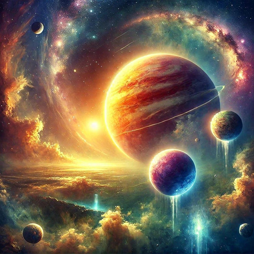 Mystical Planets Art Print: Minimalist Galaxy Poster (digital Download ...