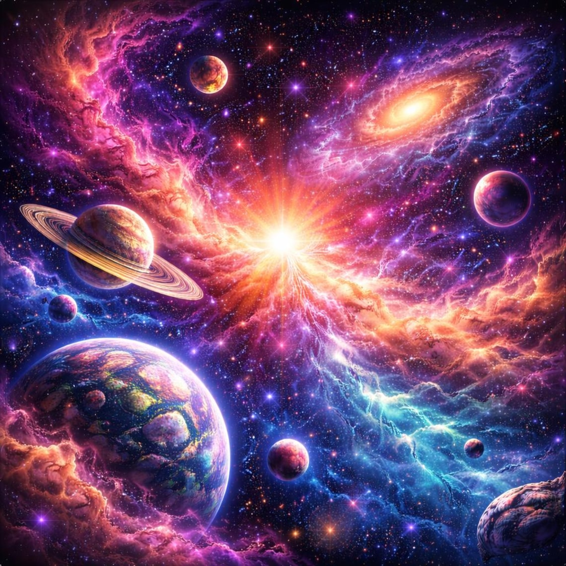 Mystical Galaxy Space Wall Art | Cosmic Nebula Poster | Fantasy ...