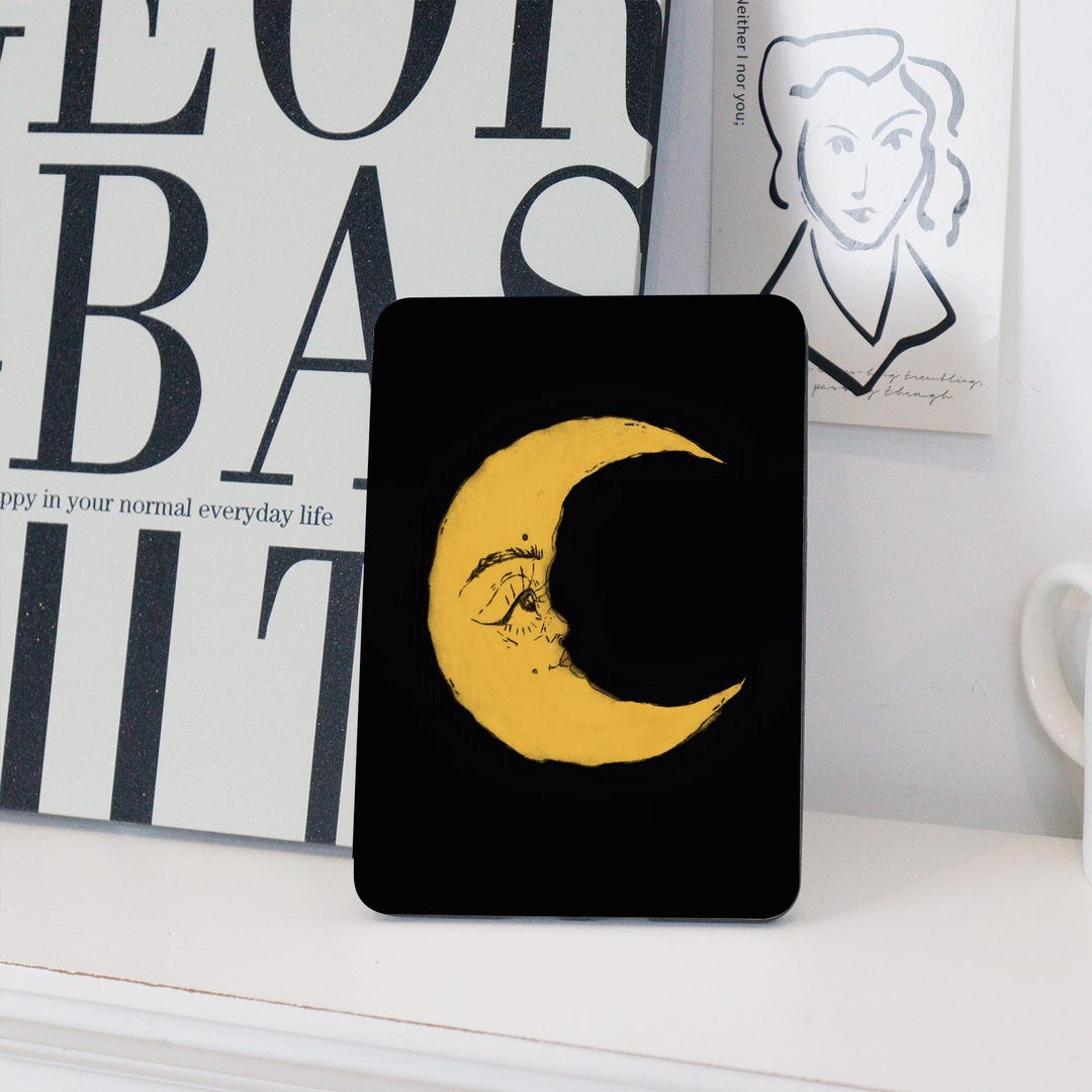 Chic Crescent Moon Face Case 2025 | Colorsoft Case With Auto Wake/sleep ...