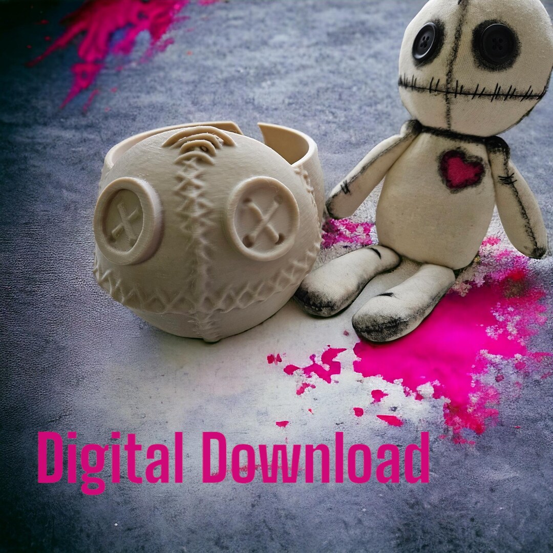 Voodoo Yarn Bowl STL File Creepy Gothic Doll Design Digital Download ...