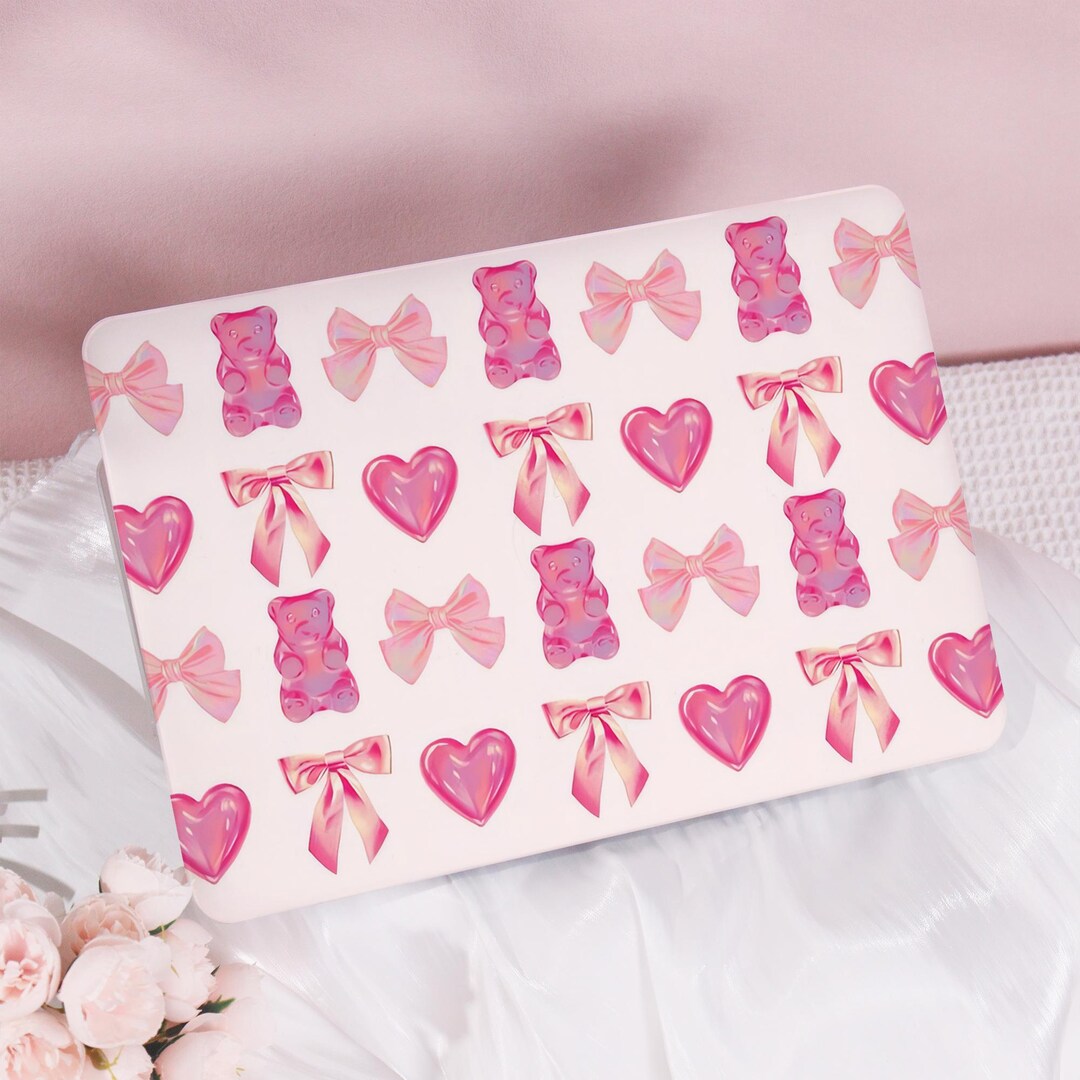 Pink Gummy Bears and Hearts New Pro Mac Protective Case Personalized ...