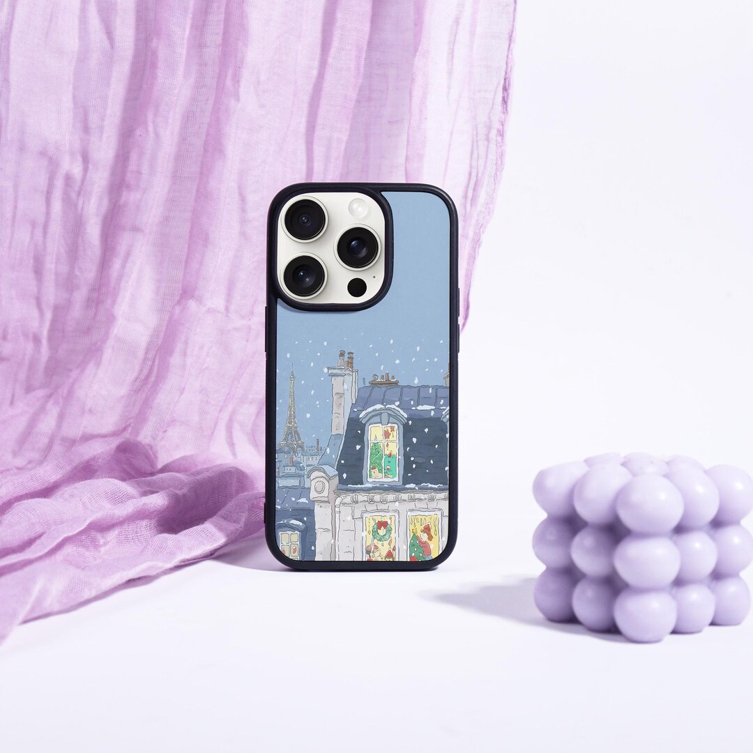 Parisian Winter Rooftop With Eiffel Tower Personalised Phone Case - for ...