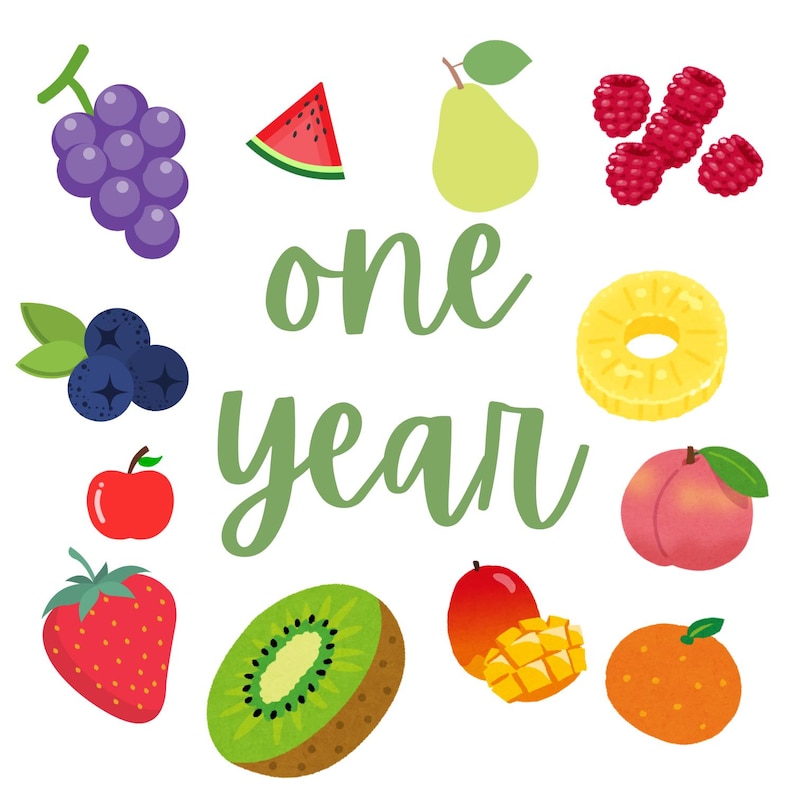 FRUIT THEME Baby Monthly Milestone CARDS - Etsy