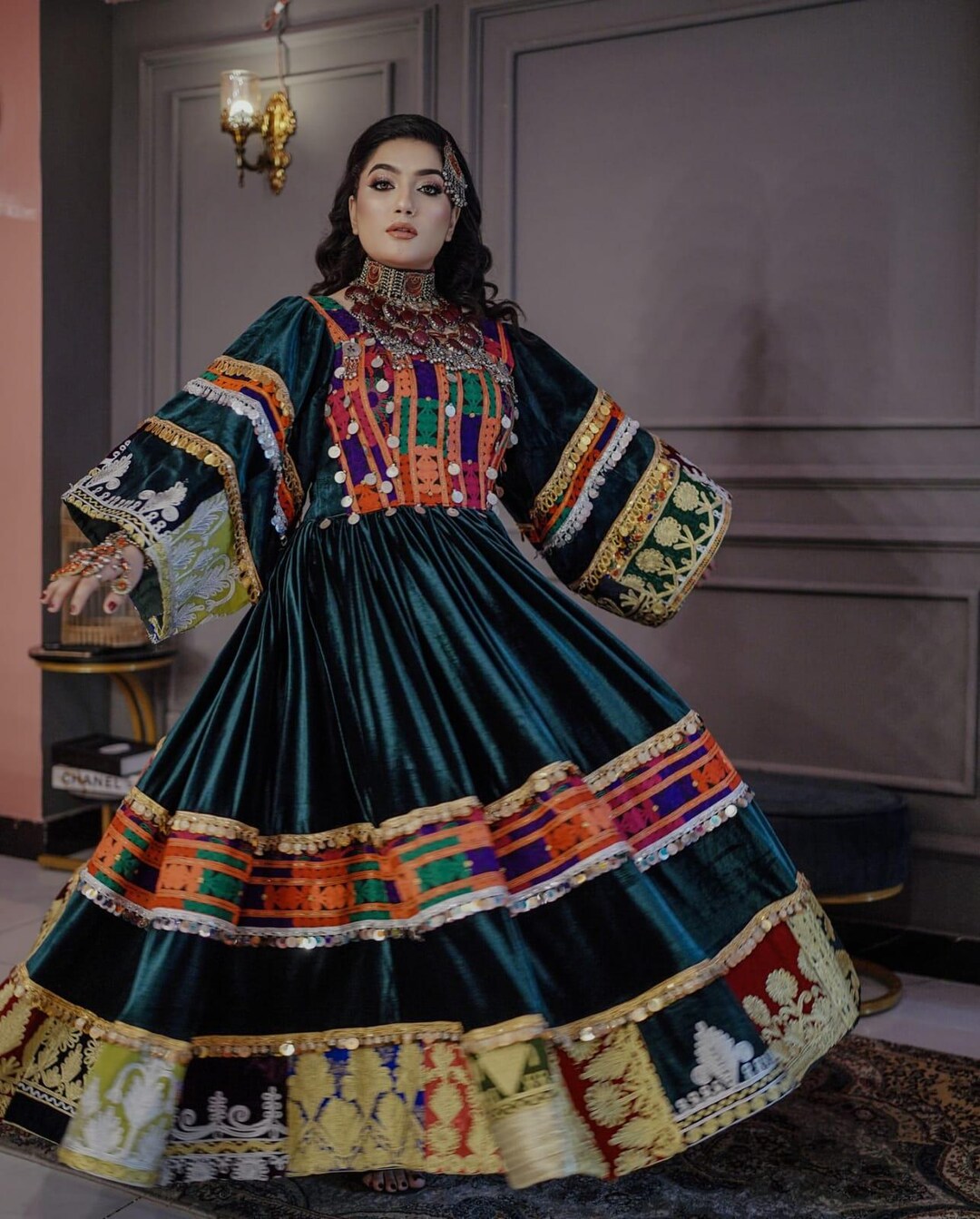 Handmade Afghan Traditional Dress | Luxury Velvet Embroidered Attire ...