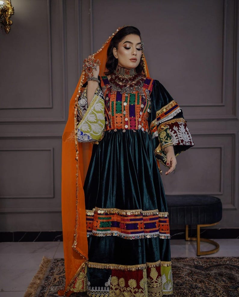 Handmade Afghan Traditional Dress | Luxury Velvet Embroidered Attire ...