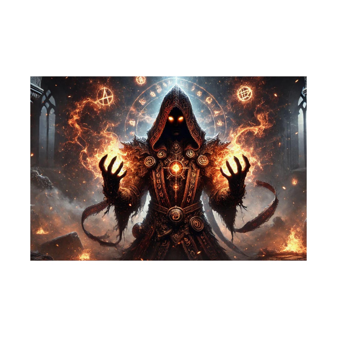 Satin Posters - Mystical Enigmatic Warlock Design (210gsm) for Home ...