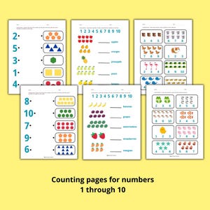 Homeschool Kindergarten and Preschool Worksheets for Numbers and ...