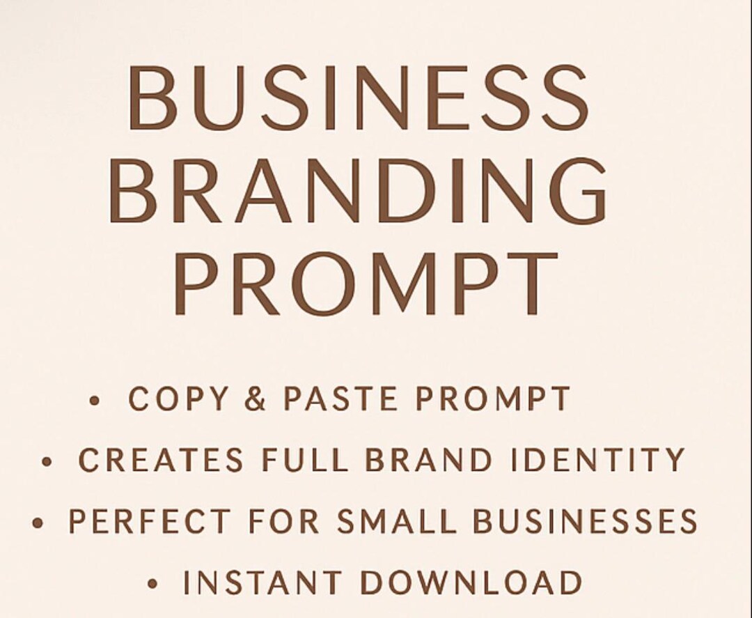 Business Branding Prompt | AI Brand Identity Generator (PDF) - Etsy