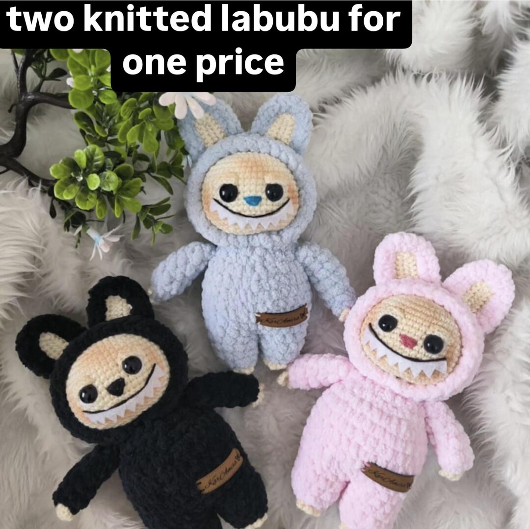 Crochet Labubu,two Knitted Labubu for One Price,amigurumi Labubu,labubu ...