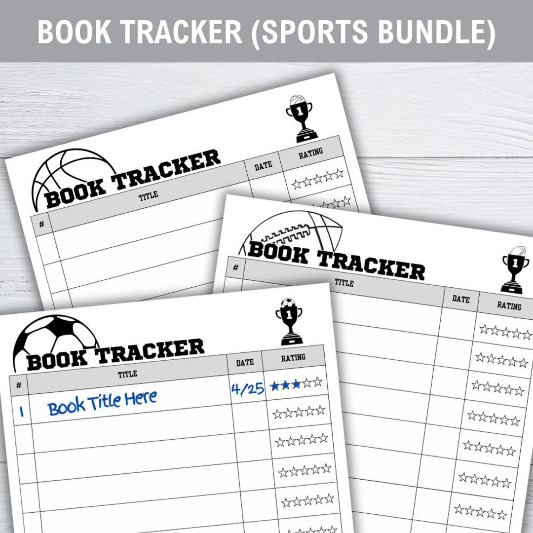 Sports Bundle Book Trackers for Kids | Kid Friendly Simple Reading Logs ...