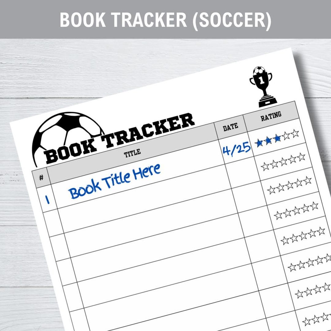 Soccer Book Tracker for Kids | Kid Friendly Simple Reading Log ...