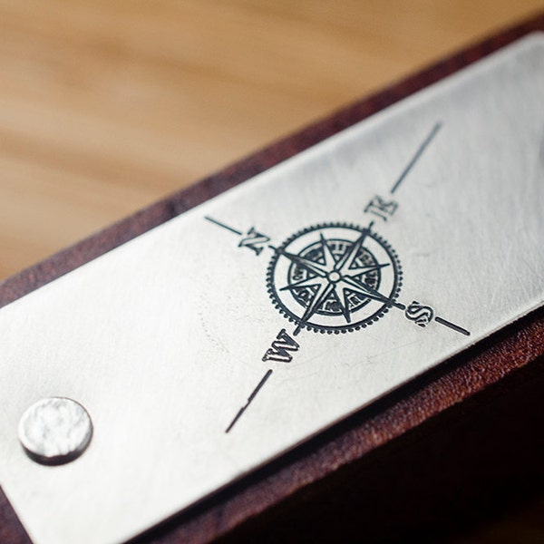 Engraved Compass Keychain - Etsy