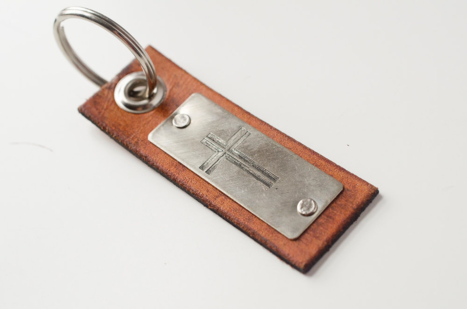 Cross Christian Custom Leather Keychain Scripture - Etsy