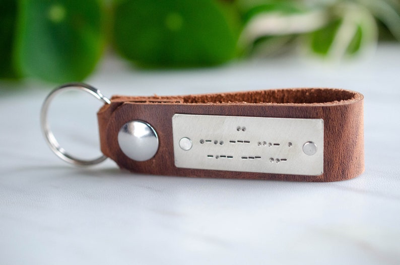 I Love You Morse Code Leather Keychain Personalized Custom - Etsy
