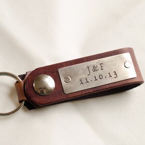 Anniversary Personalized Leather Key Chain Accessory, Gift, Custom ...