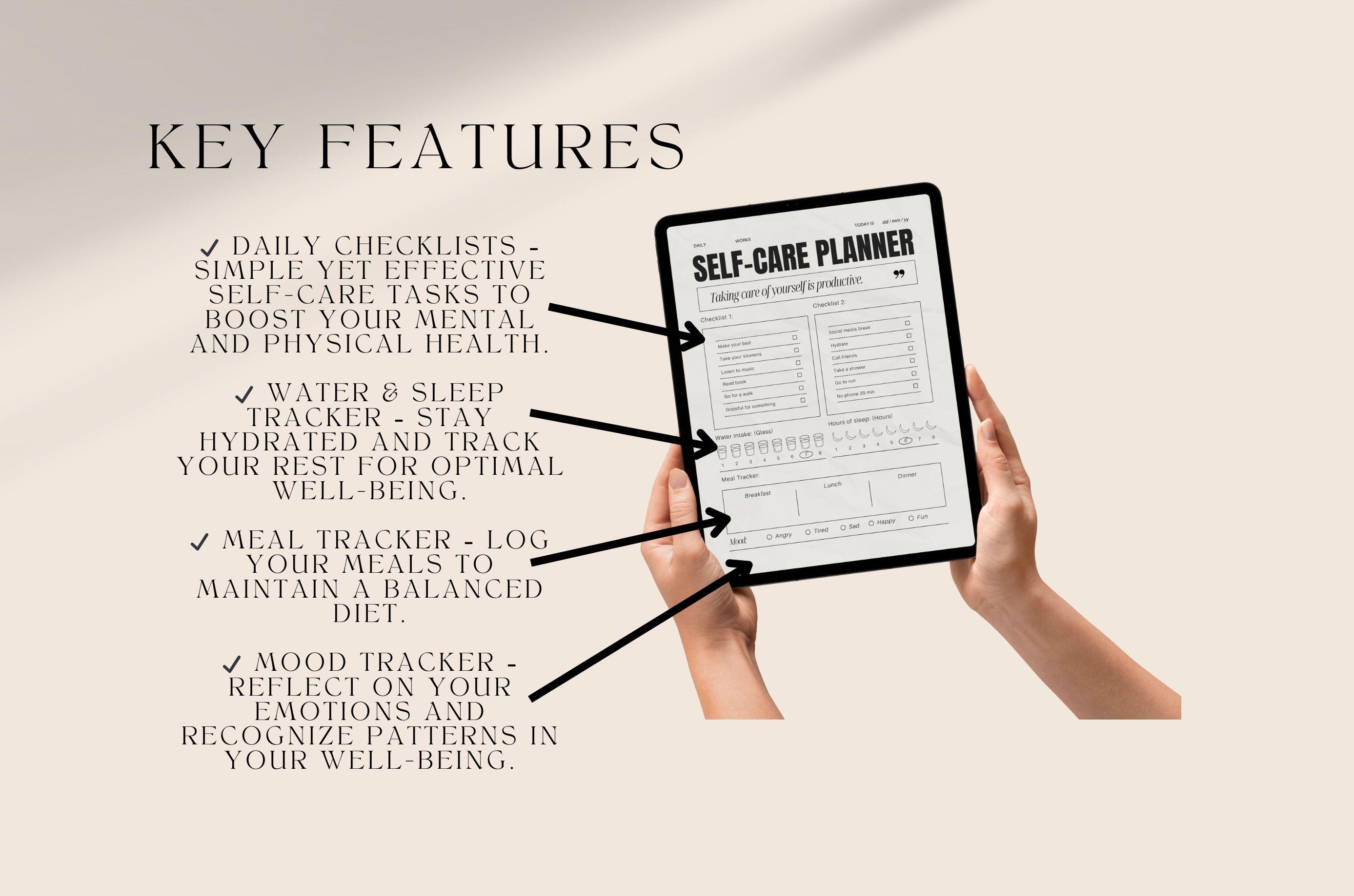 Self-care Planner Printable | Daily Wellness Tracker | Mental Health ...