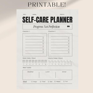 Self-care Planner Printable | Daily Wellness Tracker | Mental Health ...