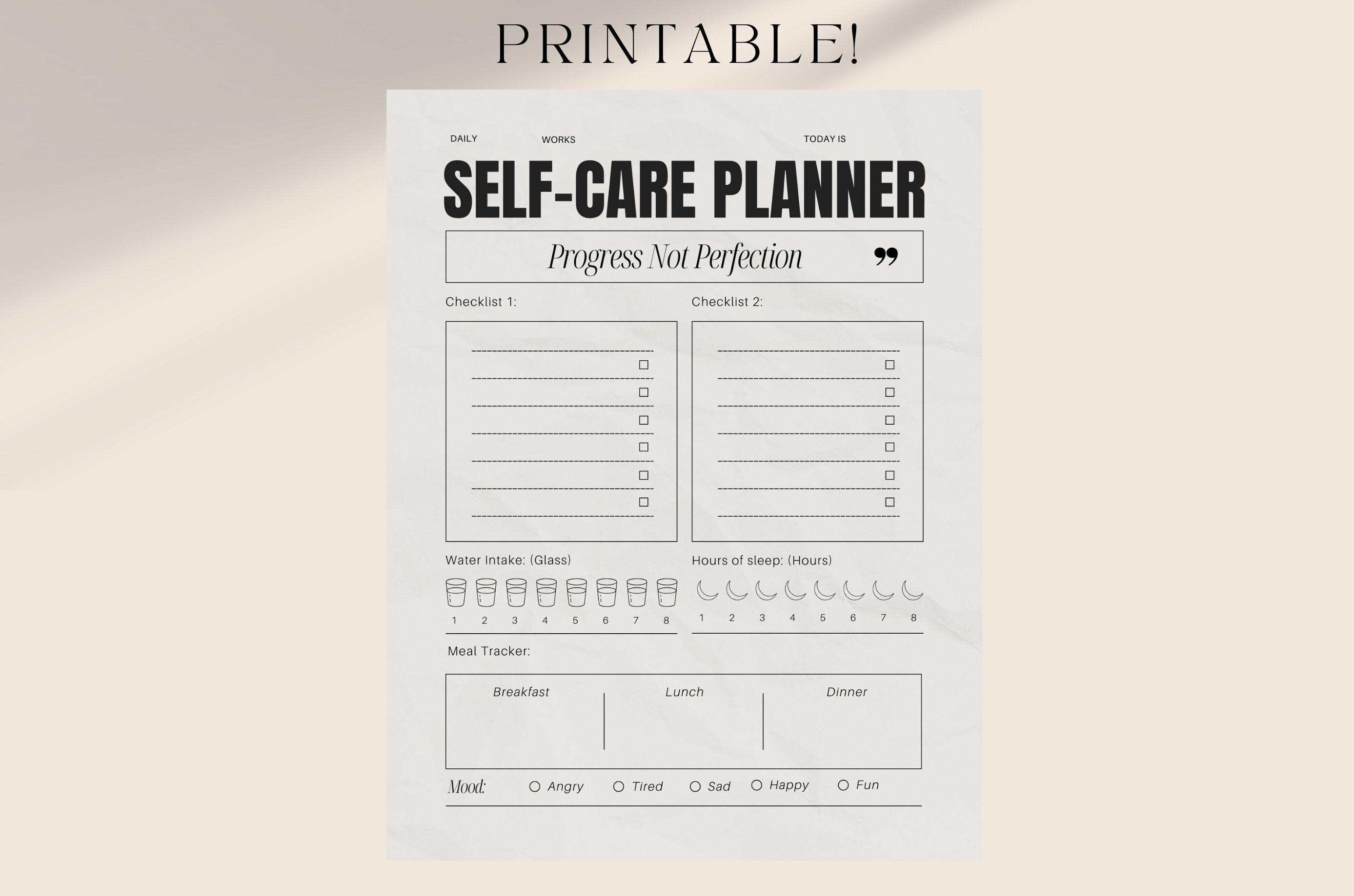 Self-care Planner Printable | Daily Wellness Tracker | Mental Health ...