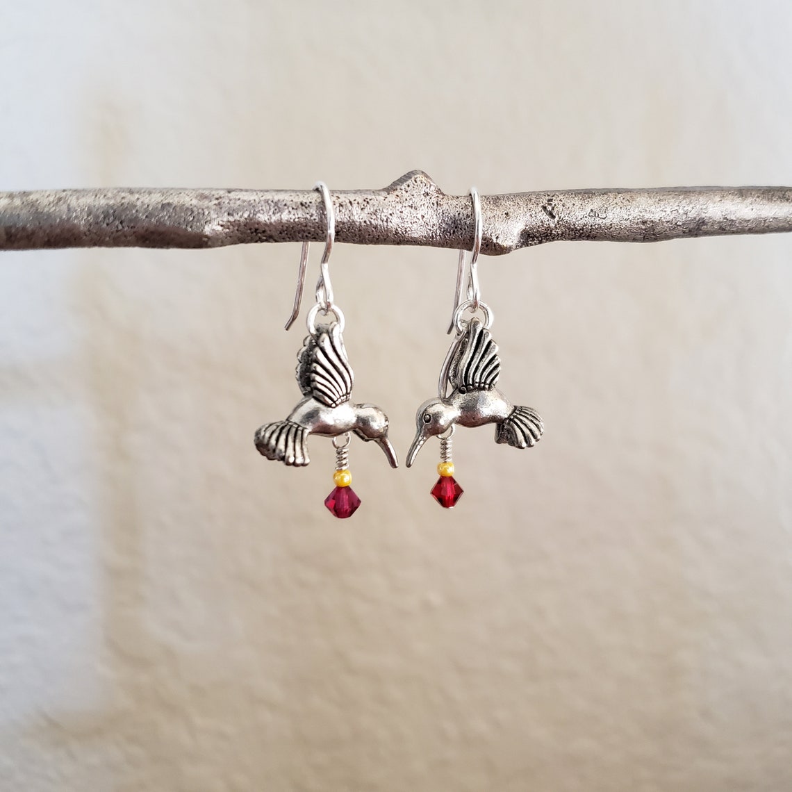Hummingbird Earrings Pewter Hummingbirds Made in USA Lead - Etsy