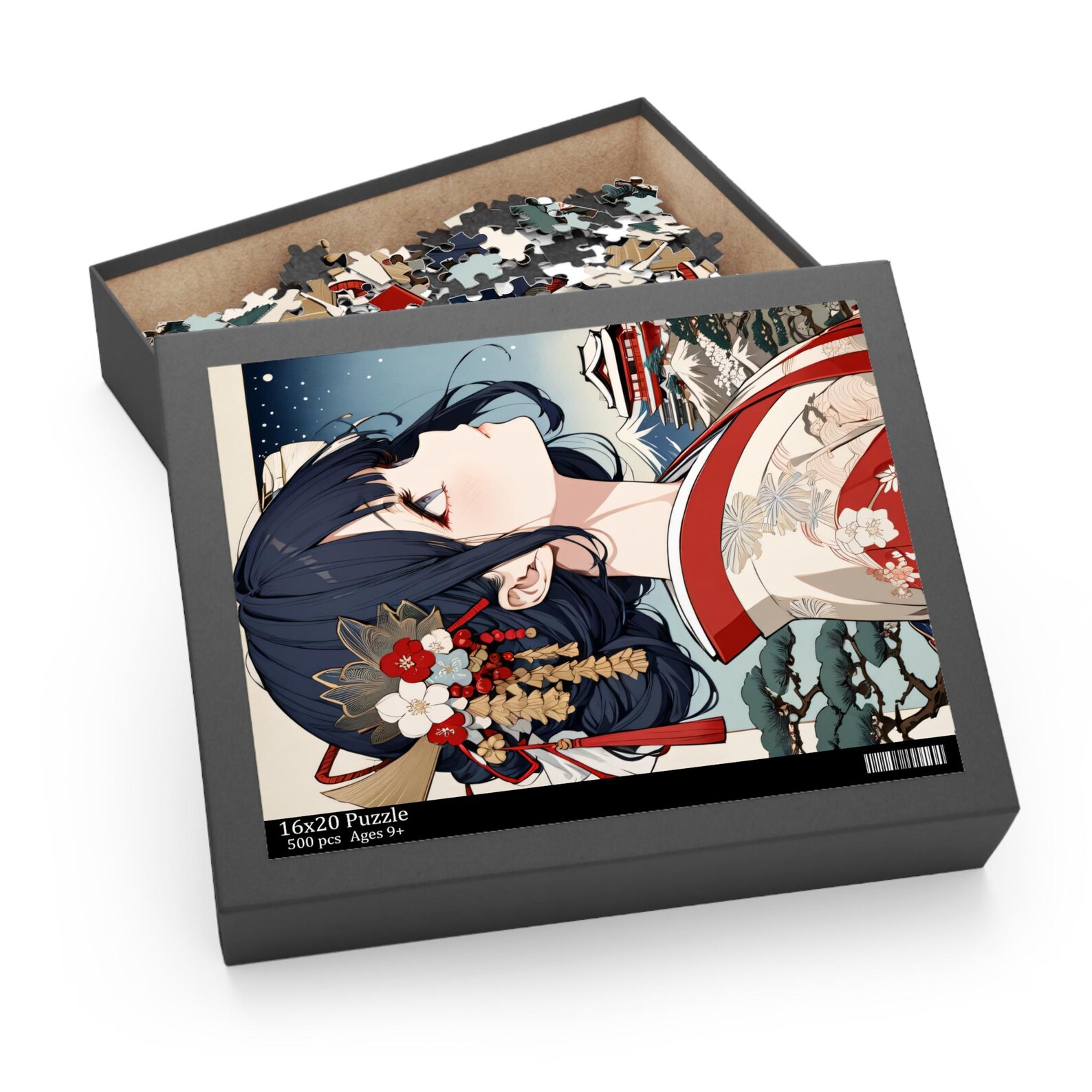 Puzzle (500-piece), Modern Ukiyoe Style Kimono Beauty, Gorgeous Hair Ornaments - Etsy
