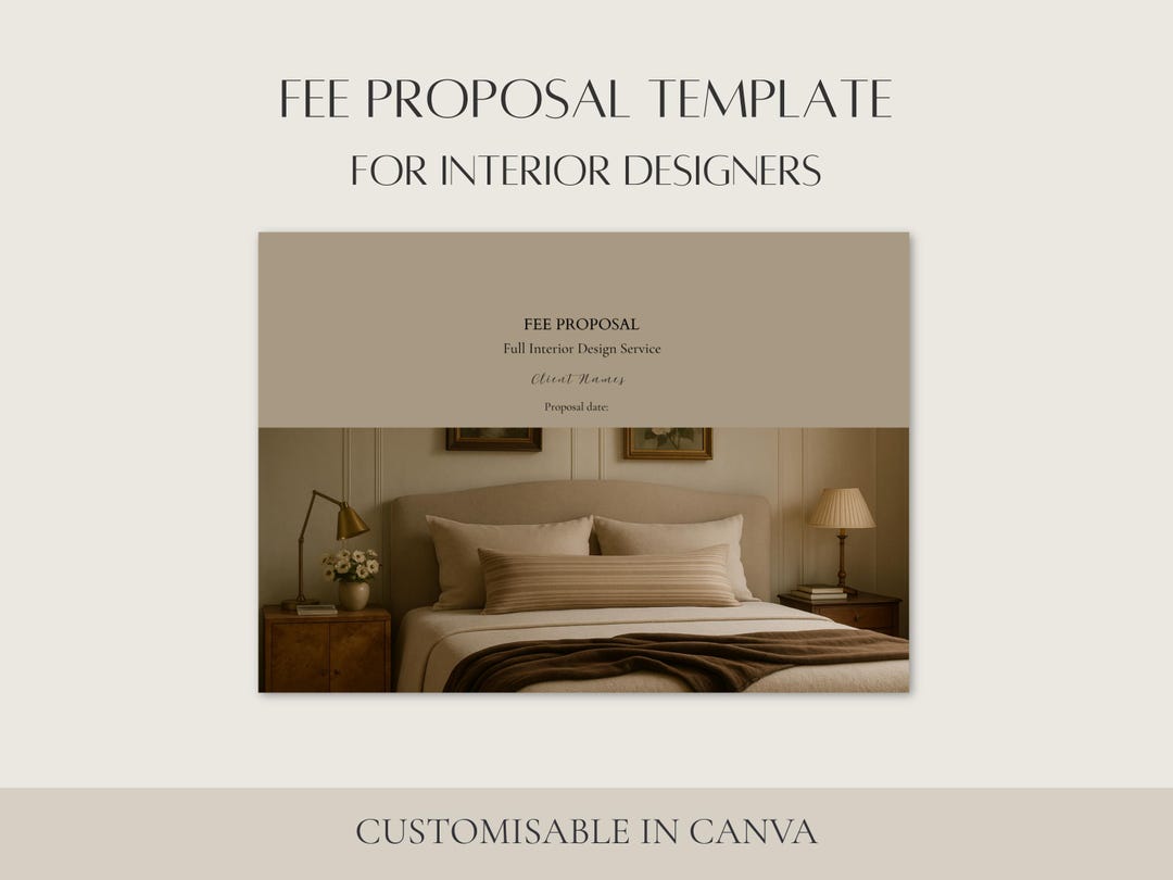 Interior Design Fee Proposal Template | Canva Guide (digital Download ...