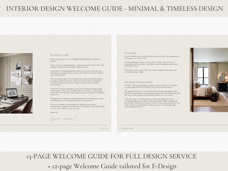 Interior Design Welcome Guide 2-in-1. Full Design Service & E-design ...