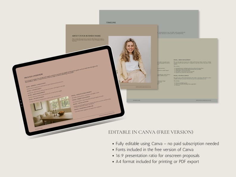 Interior Design Fee Proposal Template | Canva Guide (digital Download ...