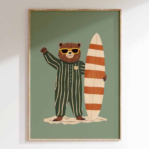 Surfboard bear - Etsy Schweiz