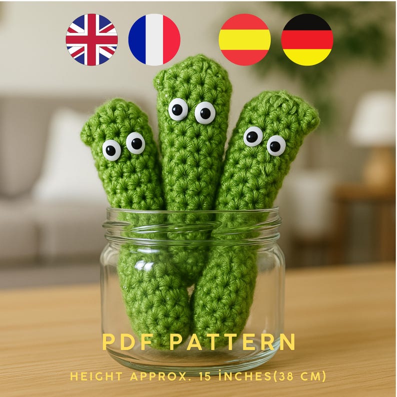 Adorable Pickle Crochet Pattern PDF | Funny Amigurumi Vegetable Toy|no ...