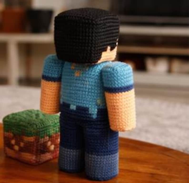 Blocky Man and Cube Crochet Pattern Amigurumi Beginner-friendly Pixel ...