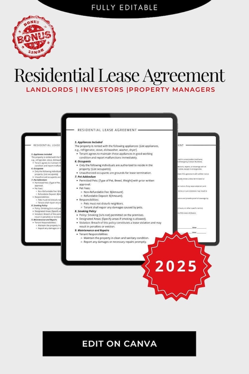 Tenant Residential Lease Agreement| Residential Lease Agreement ...