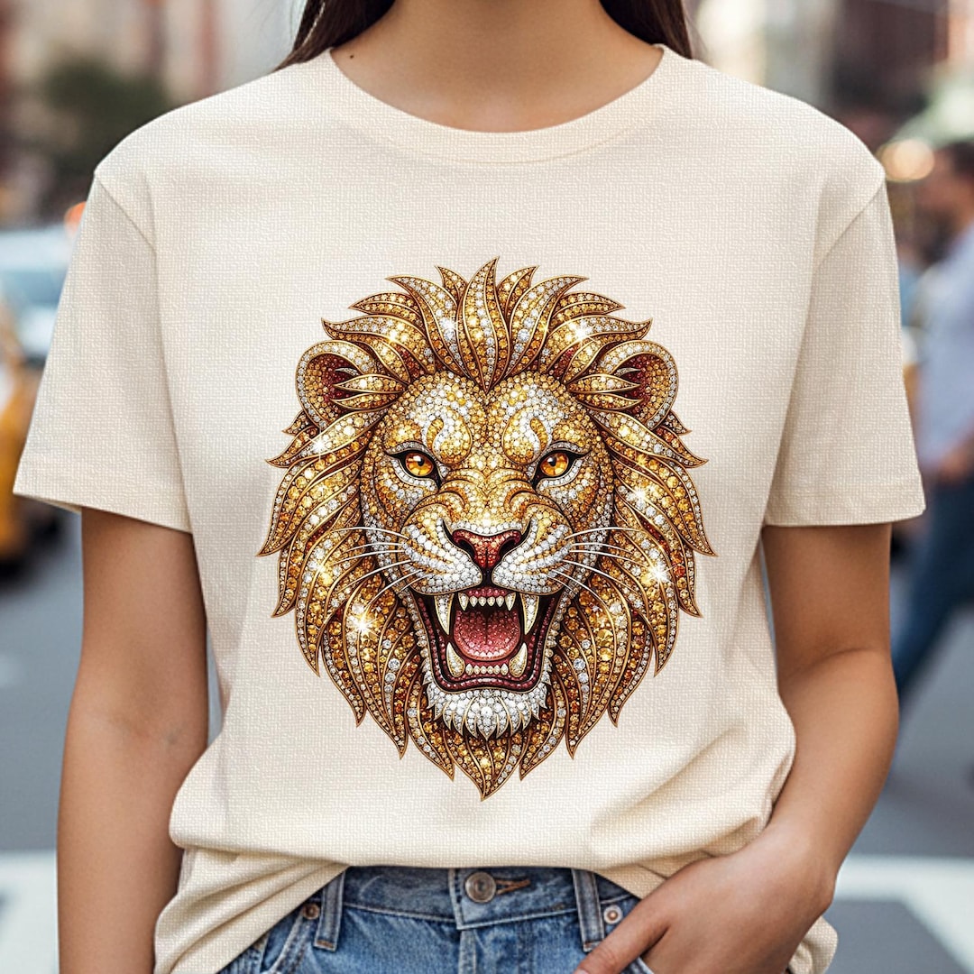 Jeweled Lion Head PNG, Faux Rhinestone Gold Lion, Bling Clipart ...