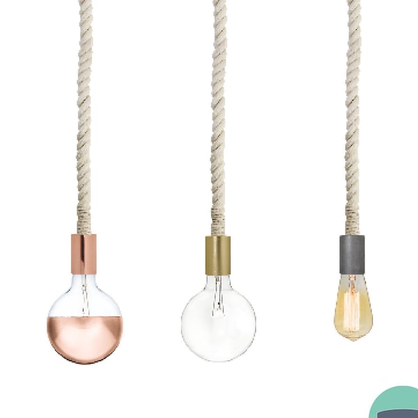 Rope Pendant Light - Etsy