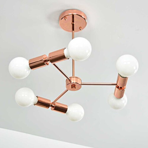 Copper Custom Cluster Pendant Light Ceiling Fixture LED Globes - Etsy