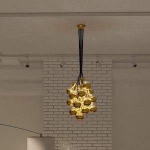 Gold Bubble Globe Cluster - Large Chandelier - Custom Pendant Lighting ...