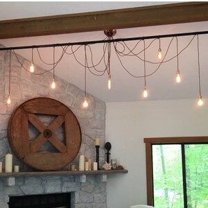 9 Pendant Light Pipe Wrap Chandelier Rustic Living Room Lighting - Etsy