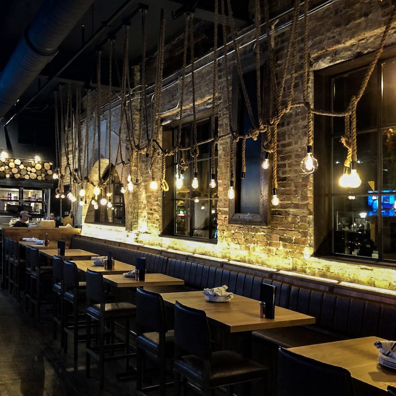 Rustic Rope Pendant Lights Custom Handmade Lengths Antique - Etsy Australia