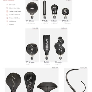 LED Smoke Bulbs! Modern Low Energy Light Bulbs LED Edison Glass Globe ...