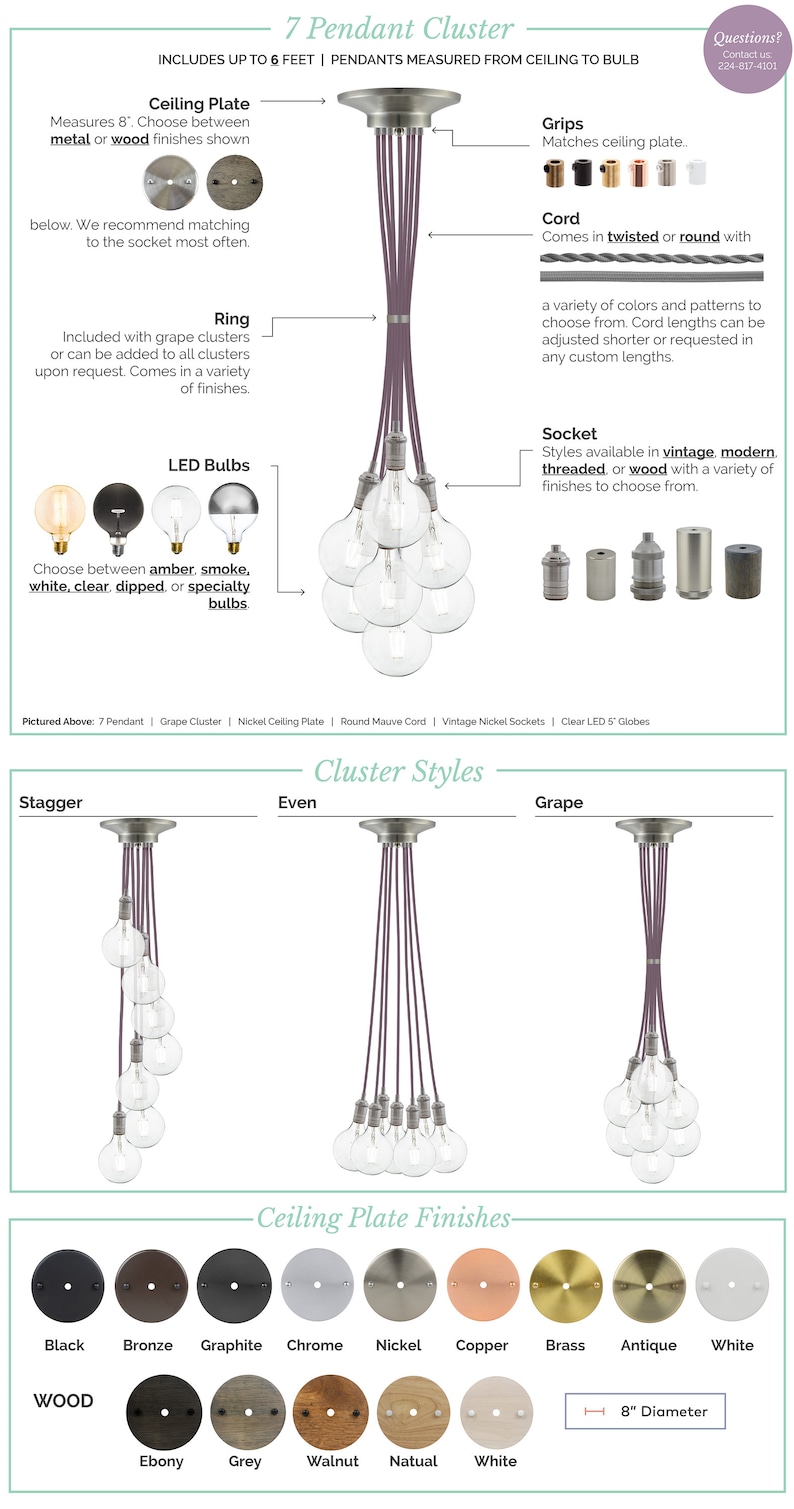 Swag Cluster Chandelier off Center Ceiling Light Dining Room Fixture ...