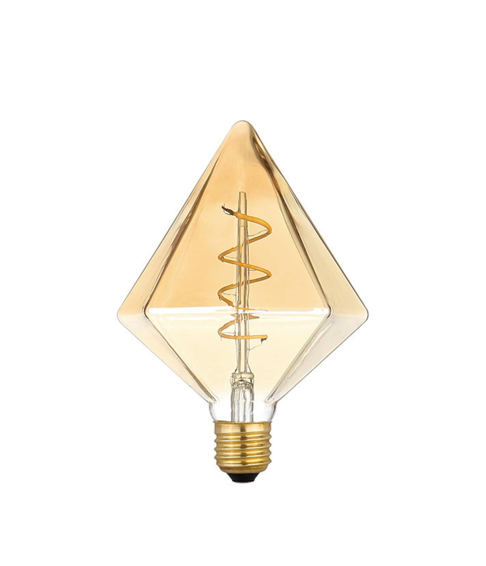 Diamond LED Bulbs! Geometric Glass Globe - XL Oversized Bulbs - Metal ...