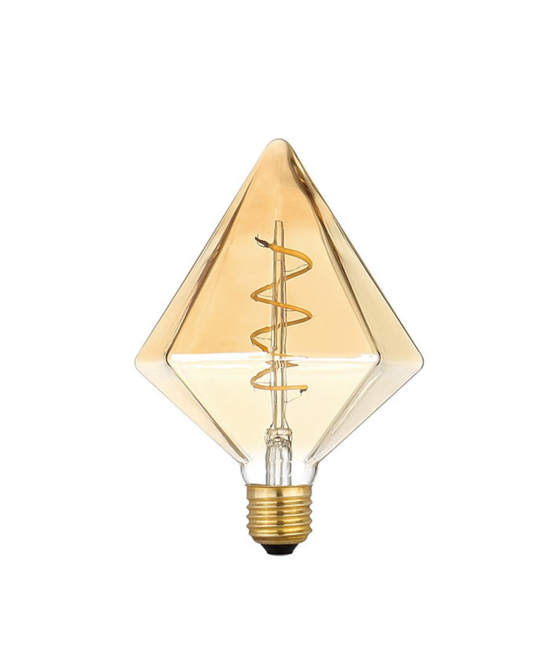 Diamond LED Bulbs! Geometric Glass Globe - XL Oversized Bulbs - Metal ...