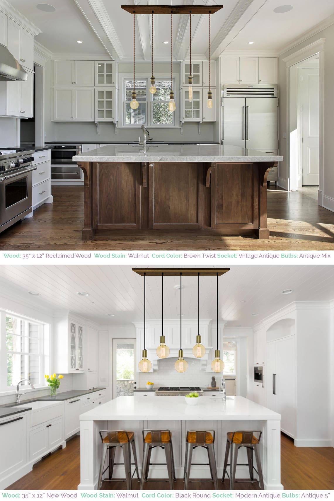 Farmhouse Kitchen Chandelier Shabby Chic Reclaimed Wood - Etsy Canada