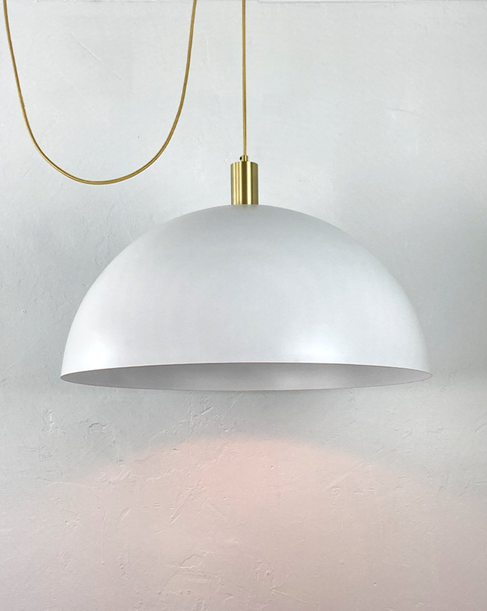 XL Dome 24" 18" or 12". Black, Brass or White. Industrial Modern Shade ...
