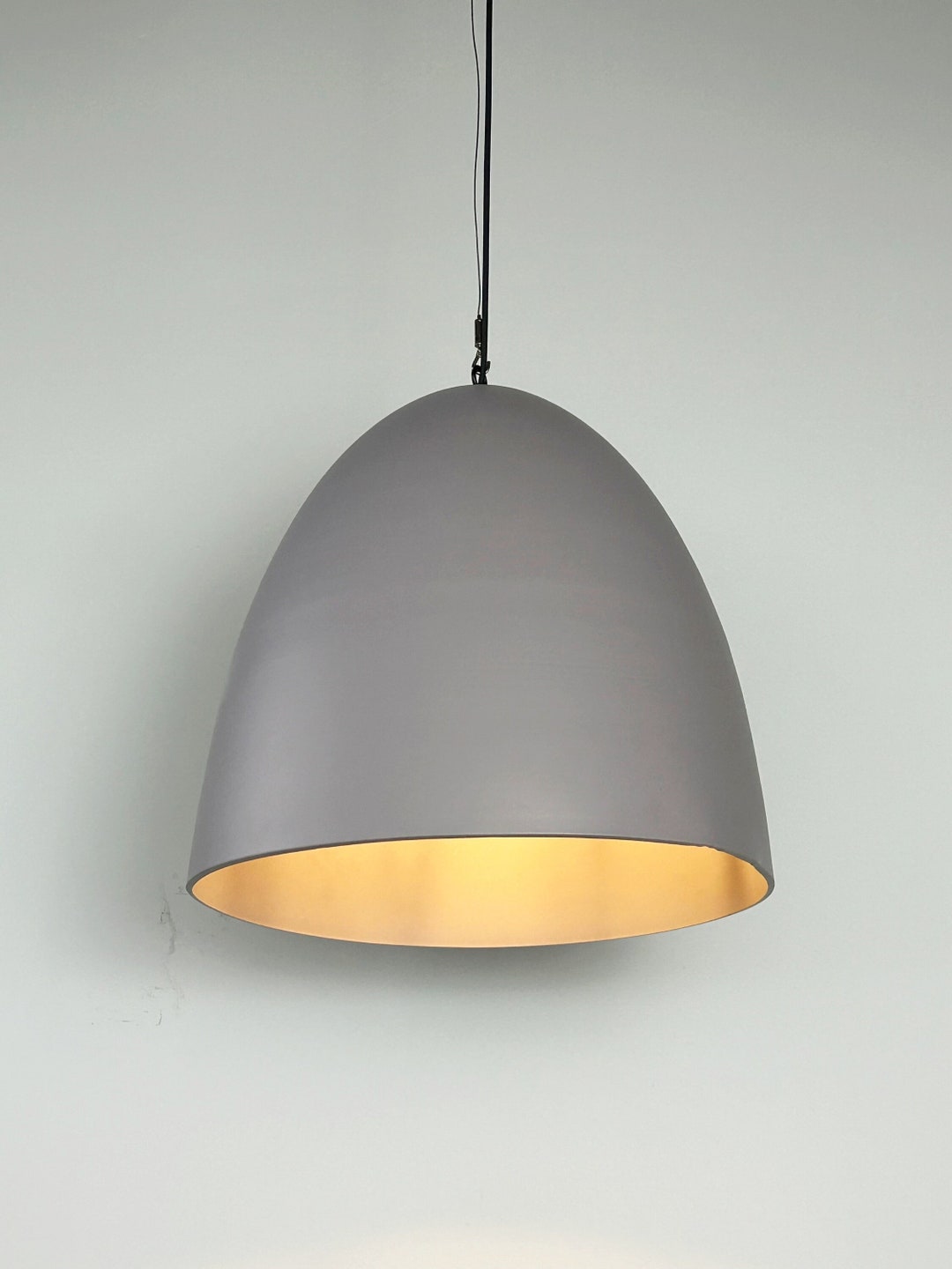 Grey 20" Deep Dome Shade - Black or Grey - Industrial Modern Shade ...