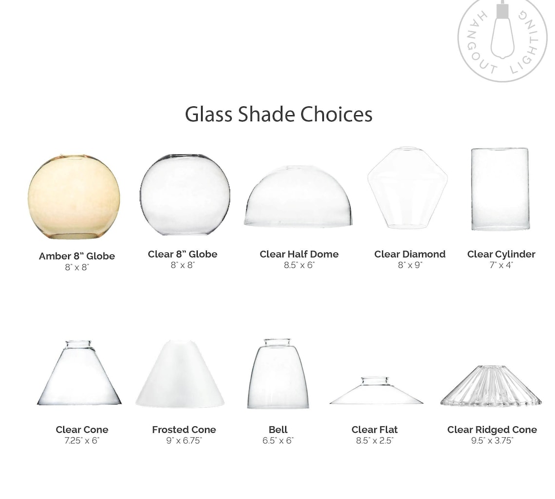 Glass Shade Only Add on Clear or Frosted Glass Lamp Shades - Etsy