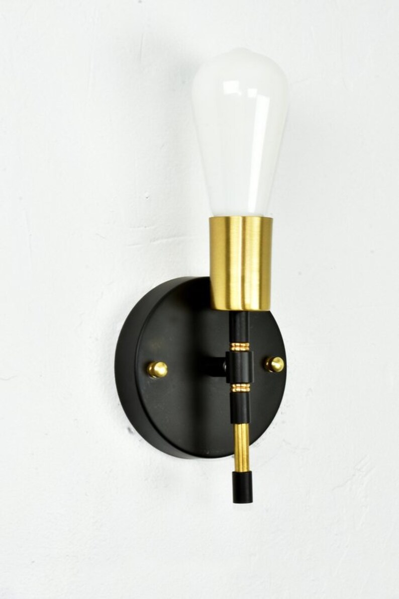 Modern Brass Torch Wall Sconce - Single Lamp - Wall Fixture - Vanity ...
